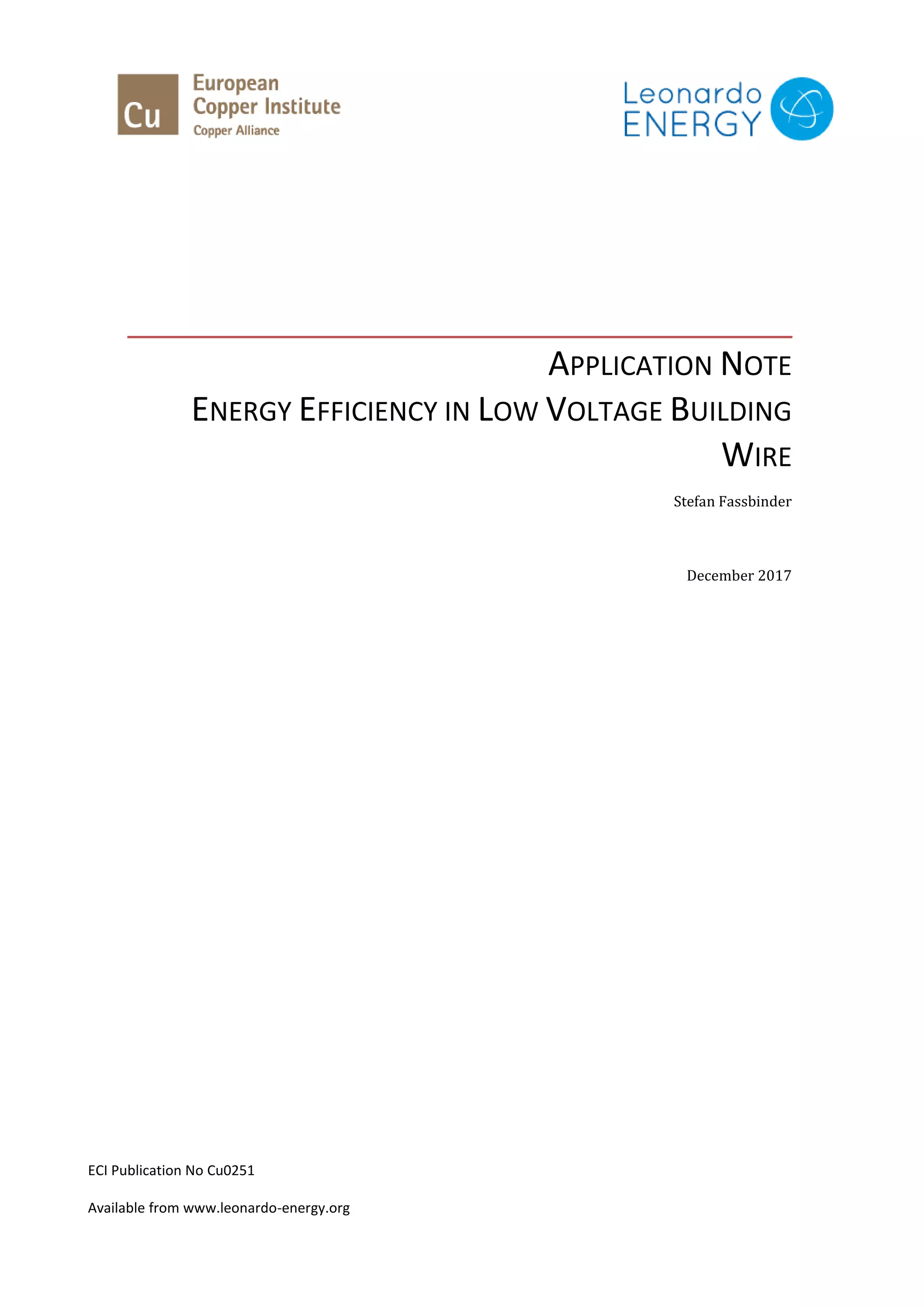 Energy Efficiency in Low Voltage Building Wire | PDF