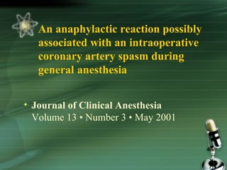 Anaphylactic Shock in General Anesthesia | PPT