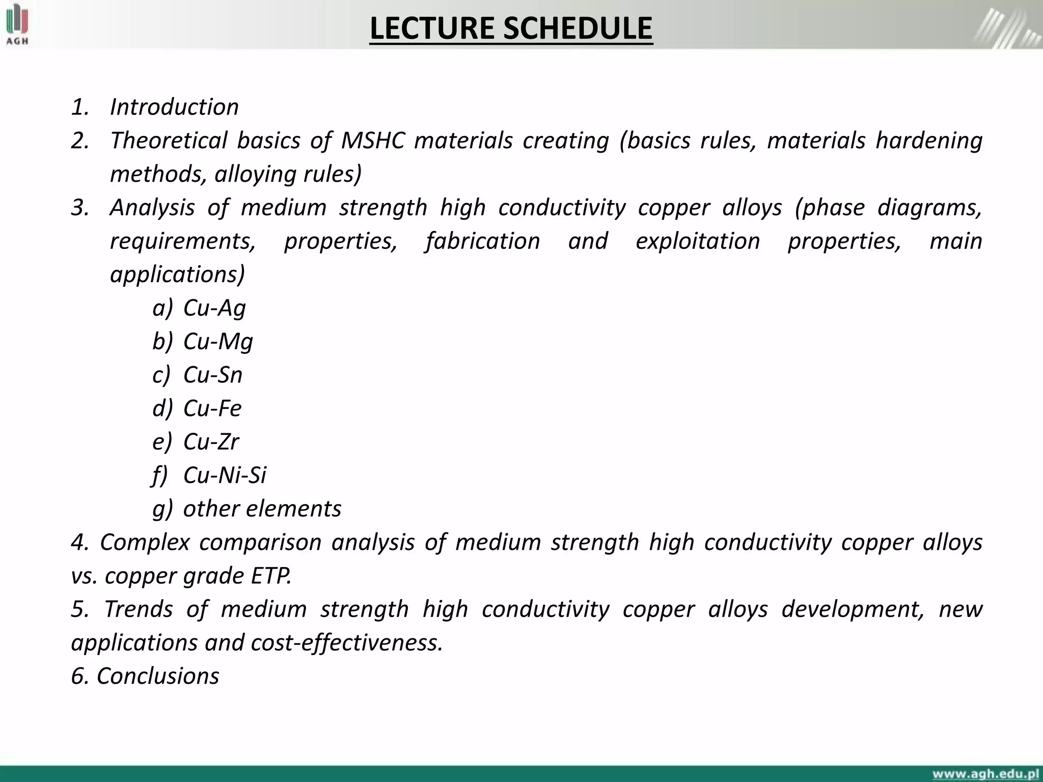 Medium strength high conductivity materials | PDF