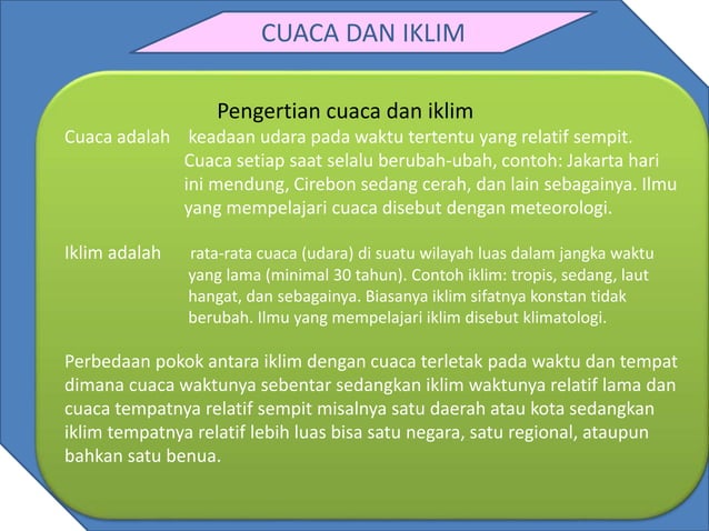 Cuaca dan iklim kelas 7 | PPTX