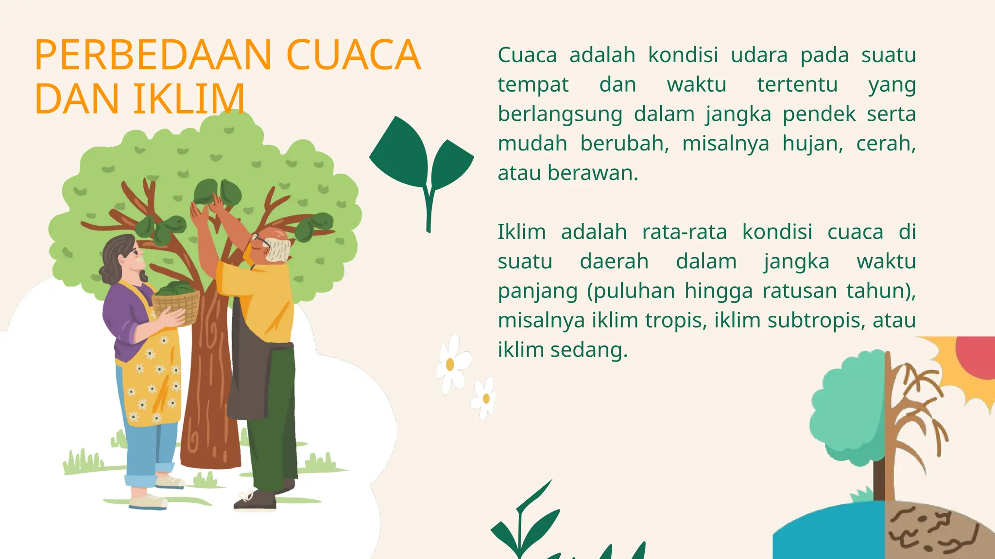 CUACA DAN IKLIM.pptx berisi tentang materi ips kelas 8 | PPTX