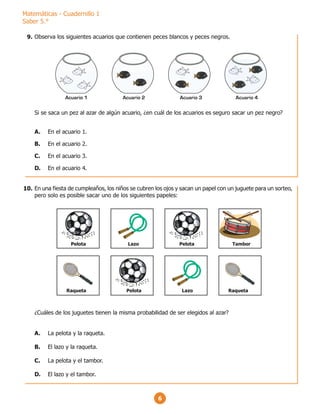 CUADERNILLO 1. EVALUAR PARA AVANZARA GRADO QUINTO MATEMATICAS. | PDF