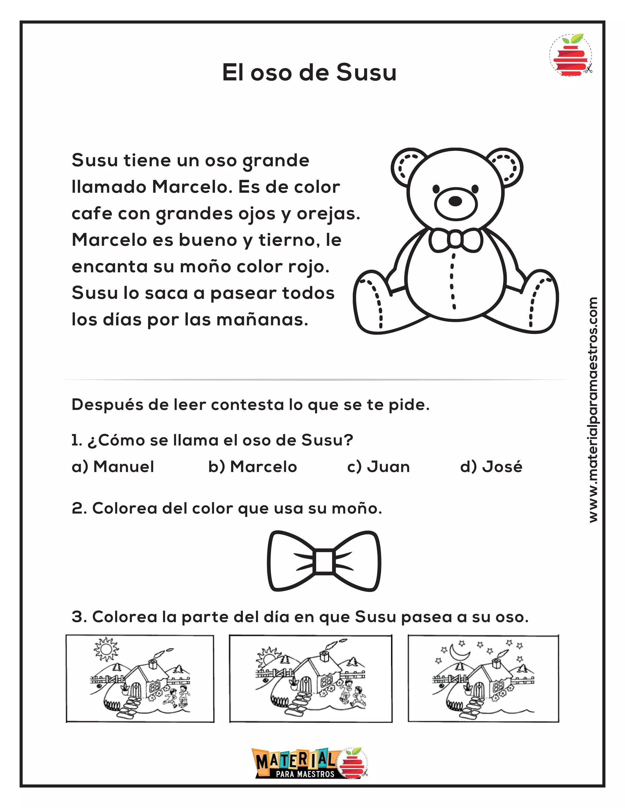 Hojas De Trabajo Gratuitas De Comprensión Lectora De Primer Grado