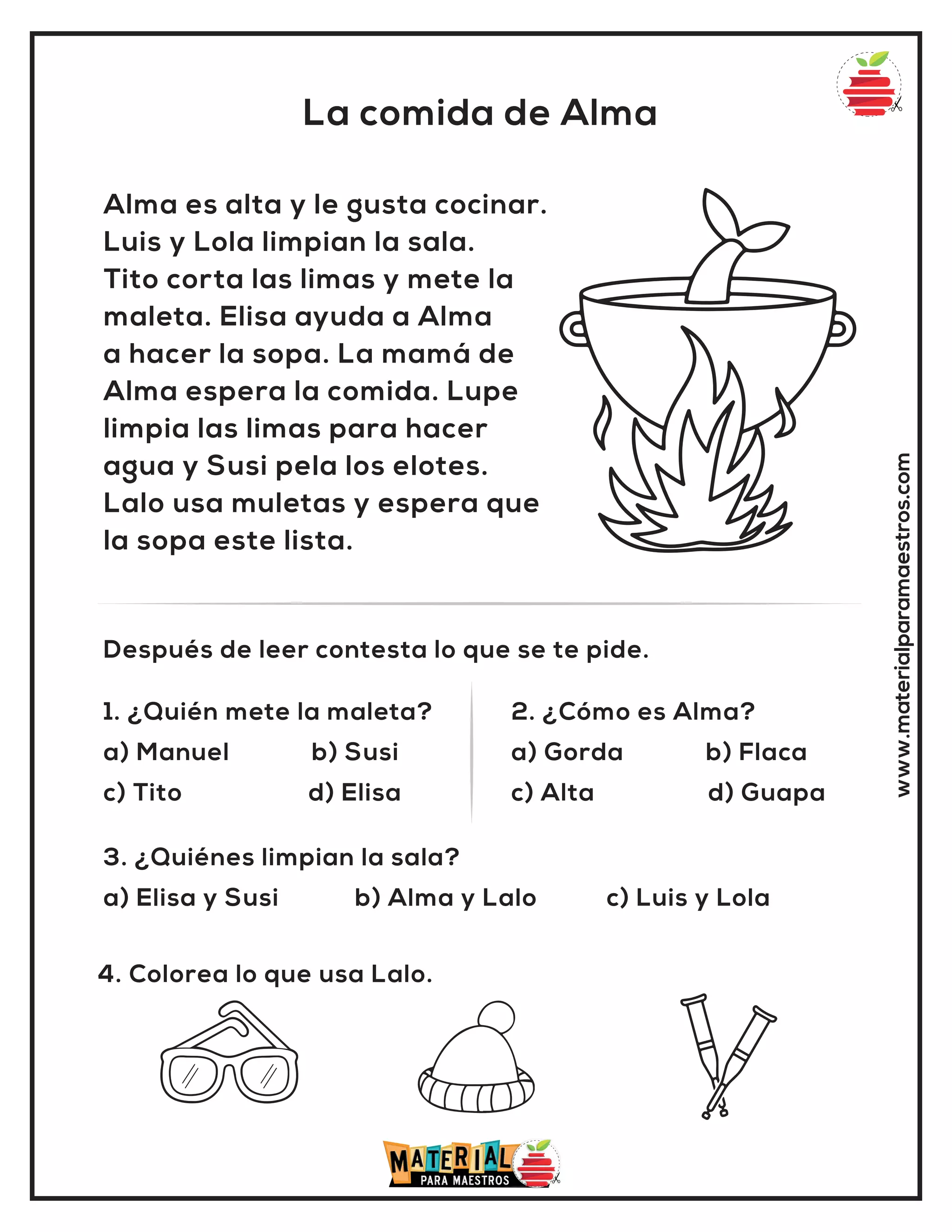 Hojas De Trabajo De Composición De Lectura Para Primer Grado