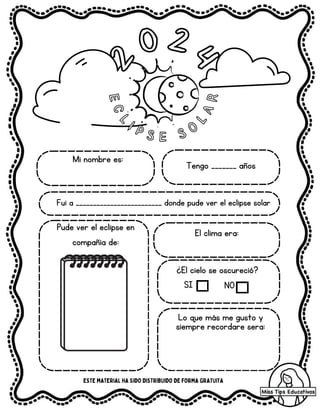 Hoja De Trabajo Sobre Eclipses Eclipse De Sol Y Luna Para Niños