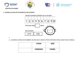 Actividades Mi cuadernillo de Primero ap | DOCX