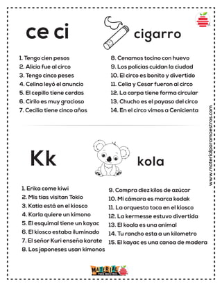 Cuadernillo de dictado de oraciones | PDF