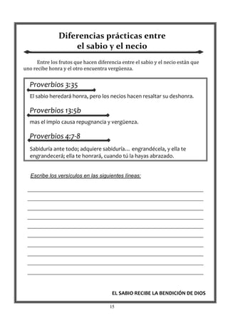 Cuadernillo de escritura sabio y necio | PDF