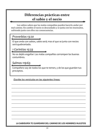 Cuadernillo de escritura sabio y necio | PDF