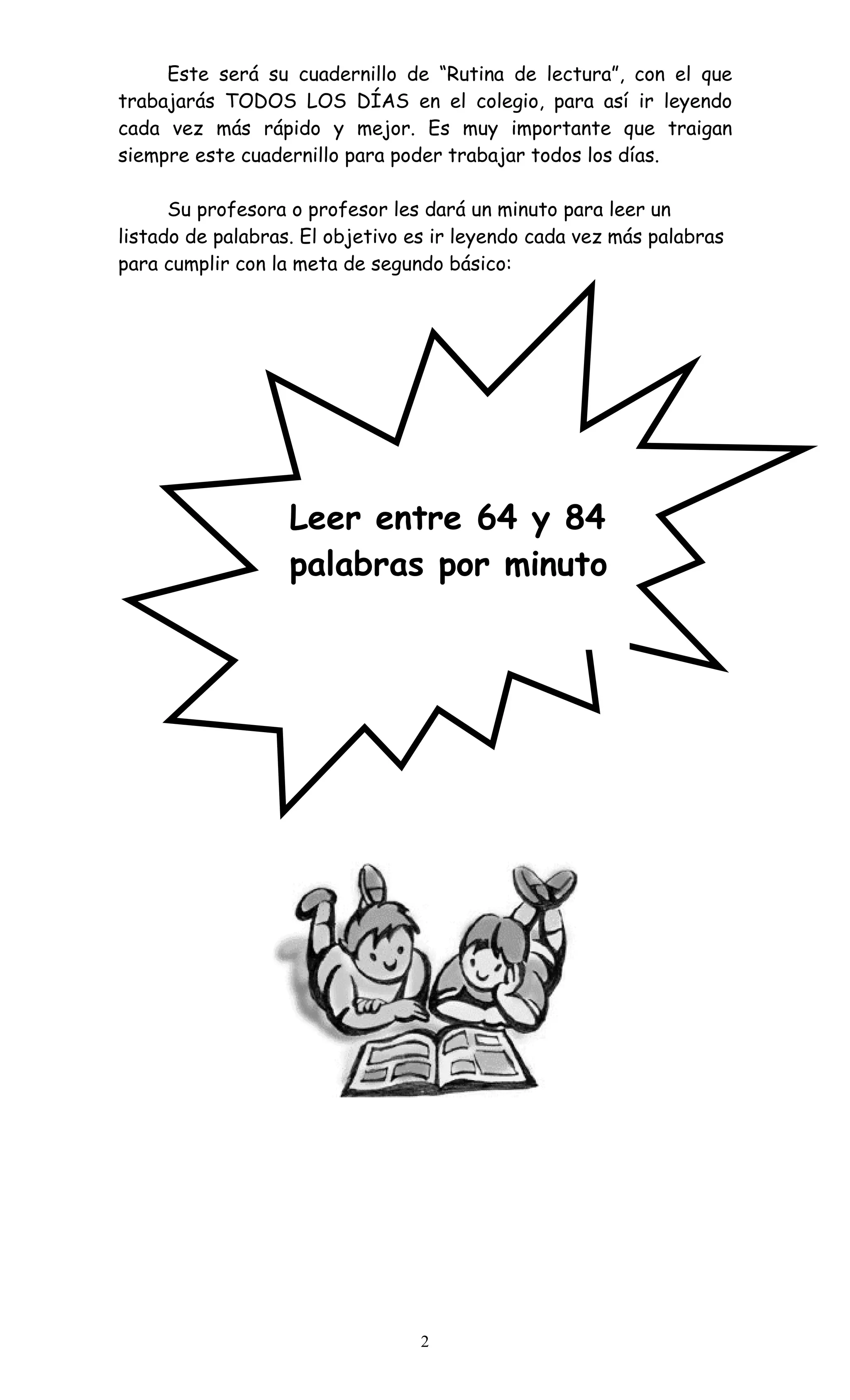 Cuadernillo de lectura rutina | PDF