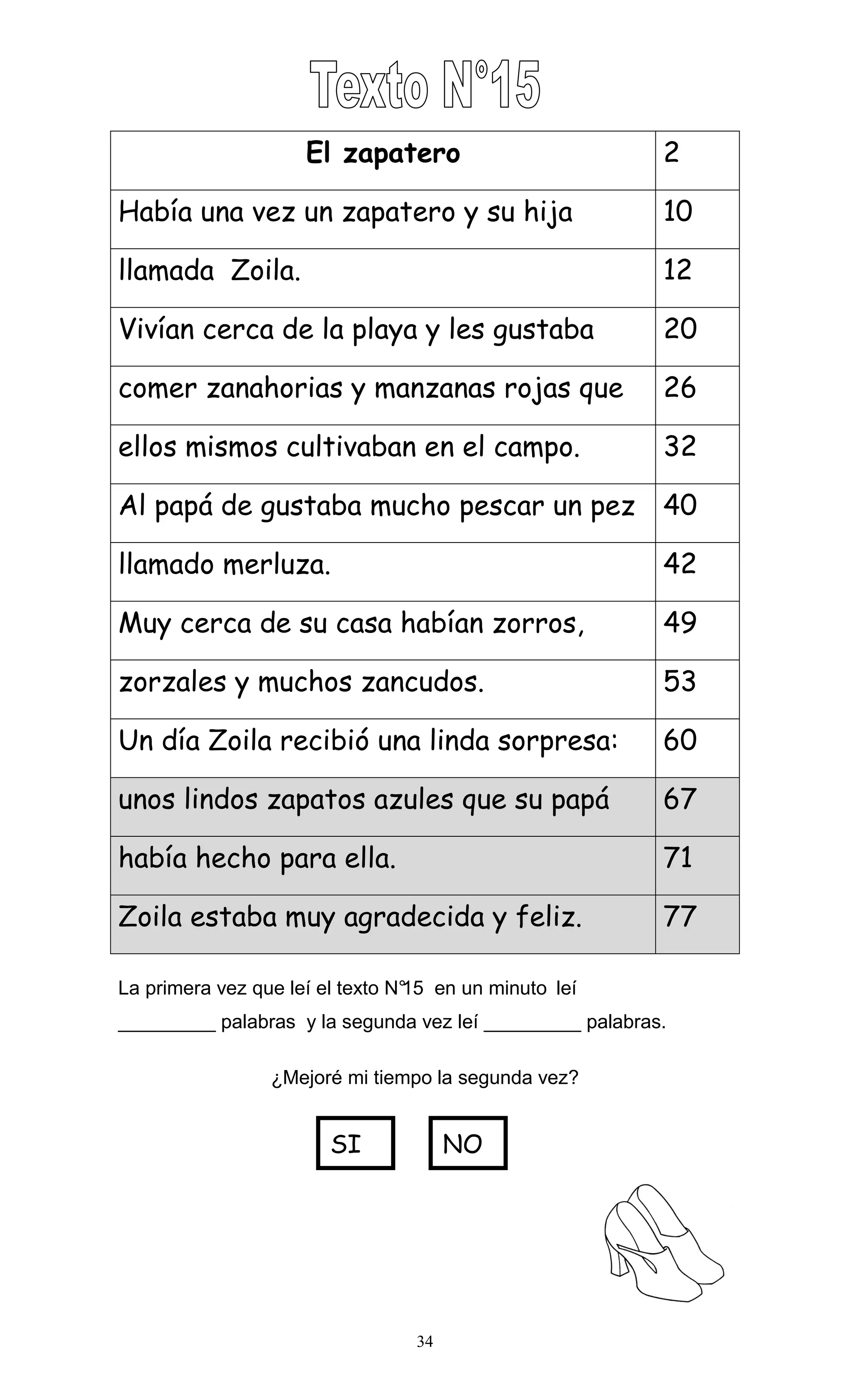 Cuadernillo de lectura rutina | PDF