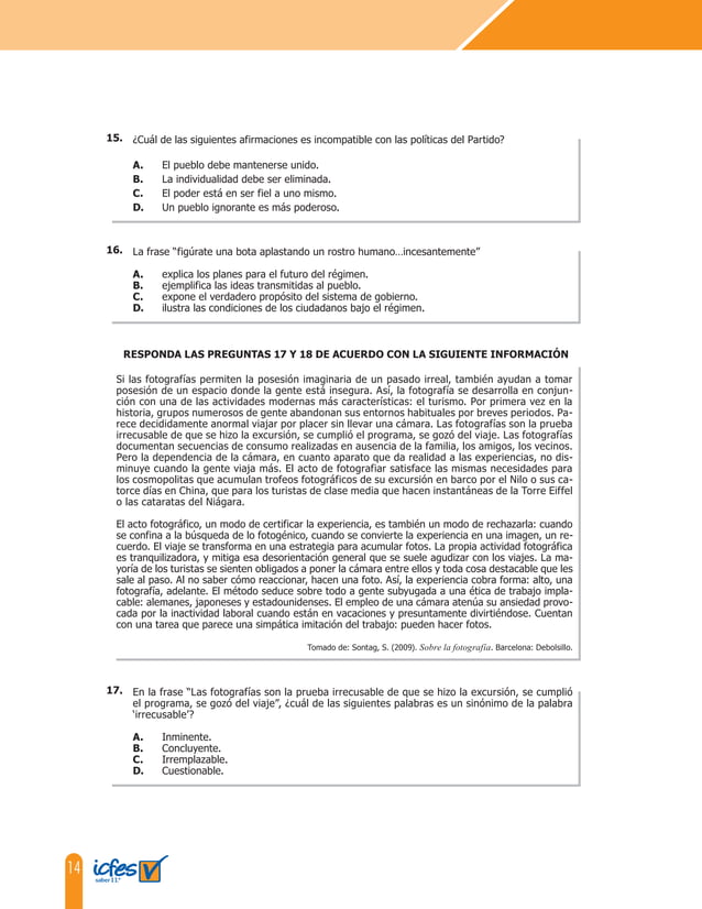 Ejemplos Preguntas Icfes Saber 11 Lectura Critica - NBKomputer Ejemplos Preguntas Icfes Saber 11 Lectura Critica - NBKomputer