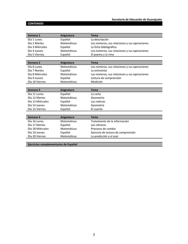 Cuadernillo de repaso español y matematicas | PDF
