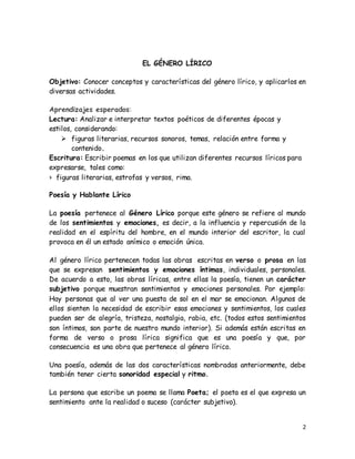 Cuadernillo genero lirico | DOCX