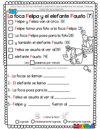 lectura y escritura cuadernillo para aprender a leer | PDF