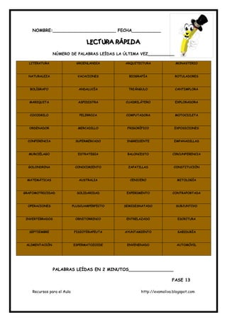 Cuadernillo lectura rapida | PDF
