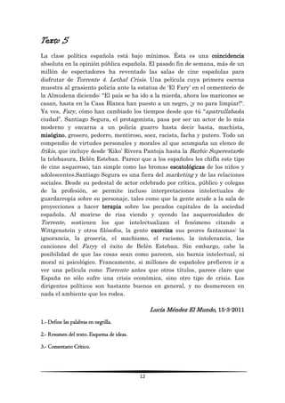 Cuadernillo lengua española 1º Bachillerato | DOCX