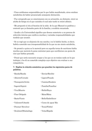 Cuadernillo lengua española 1º Bachillerato | DOCX