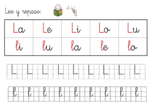 Cuadernillo de preescritura letra L, para trabajar el trazo y la ...