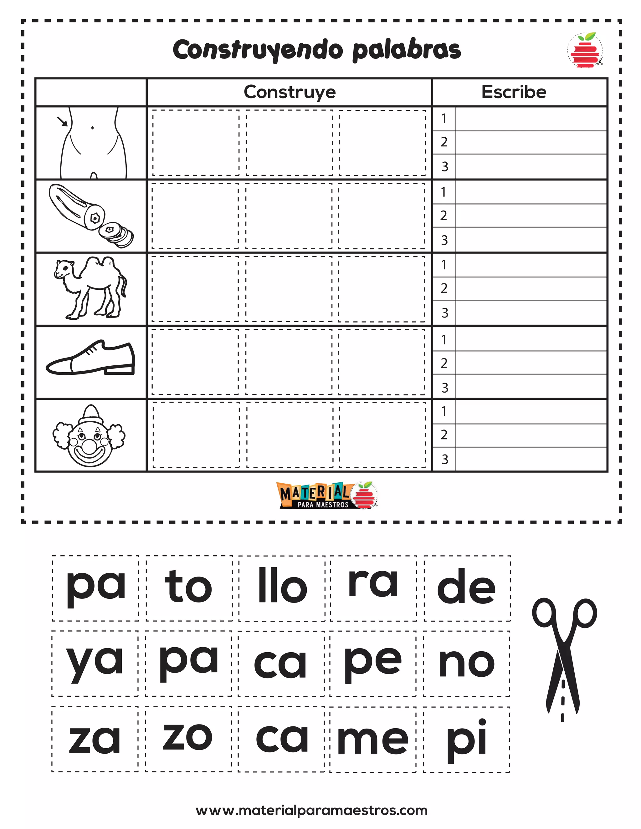 Cuadernillo para construir palabras | PDF