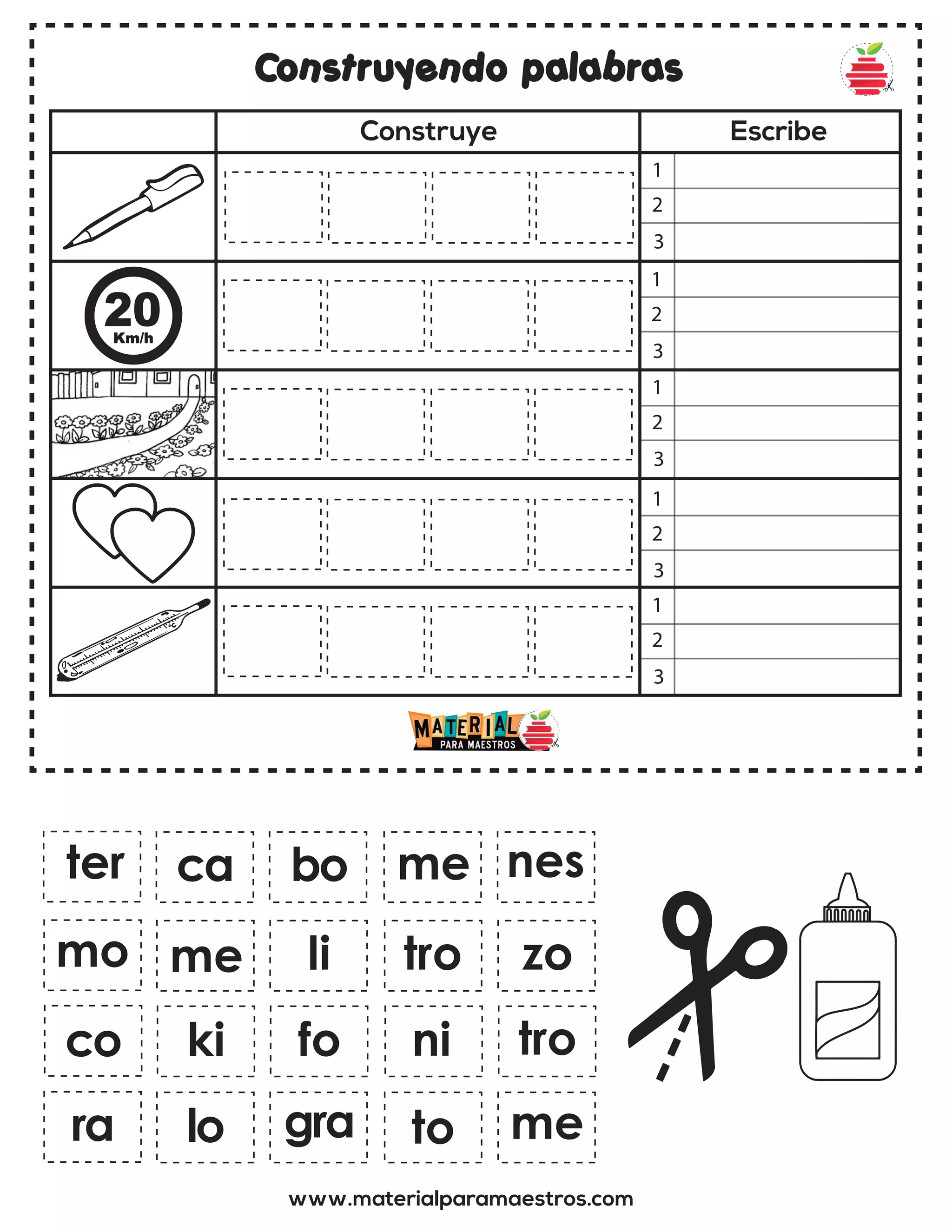 Cuadernillo para construir palabras | PDF