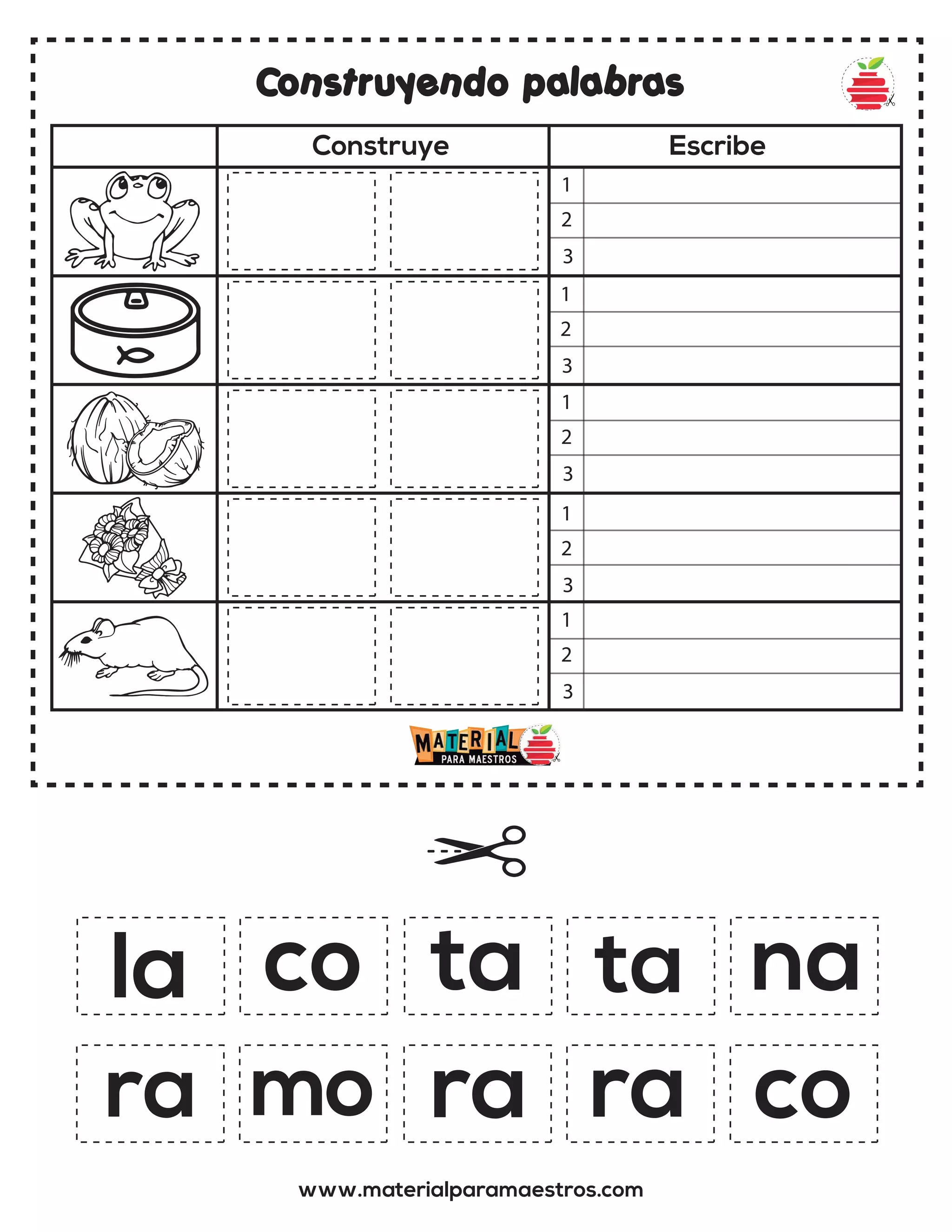 Cuadernillo para construir palabras | PDF