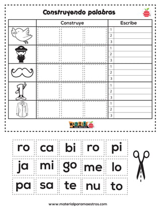 Cuadernillo para construir palabras | PDF