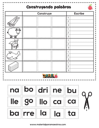 Cuadernillo para construir palabras | PDF