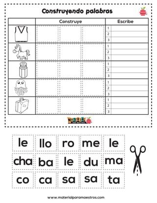 Cuadernillo para construir palabras | PDF