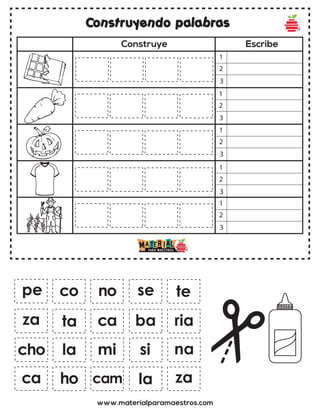 Cuadernillo para construir palabras | PDF