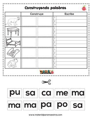 Cuadernillo para construir palabras | PDF