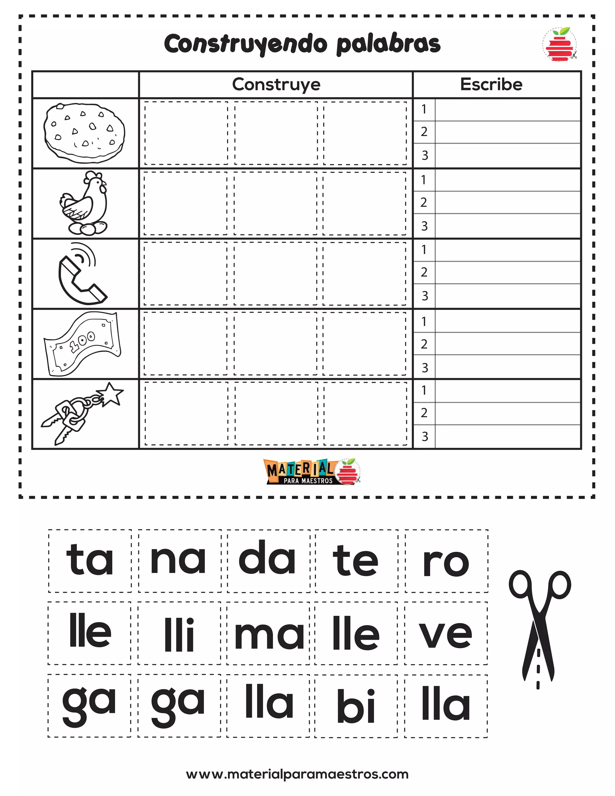 Cuadernillo para construir palabras | PDF