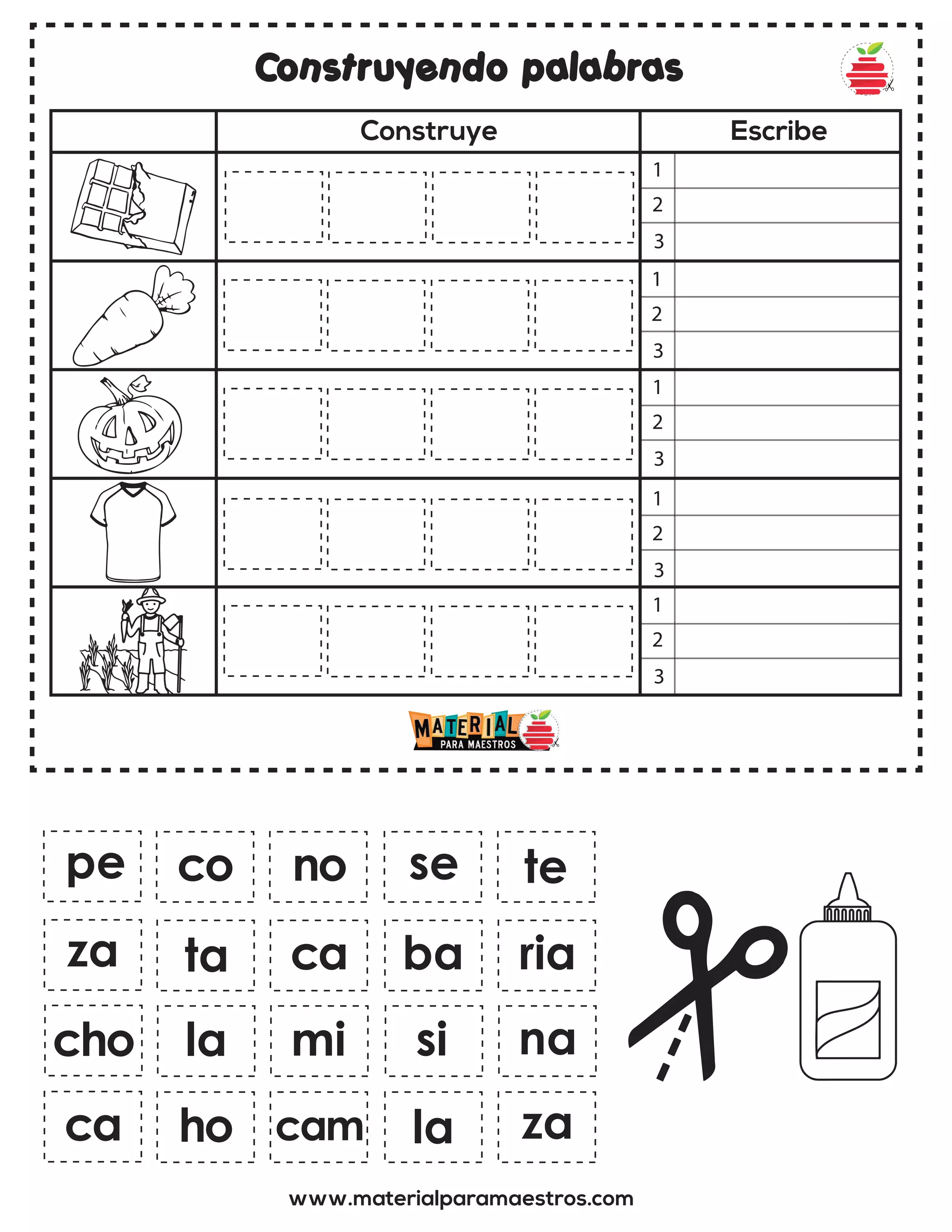 Cuadernillo para construir palabras | PDF