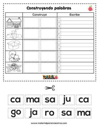 Cuadernillo para construir palabras | PDF