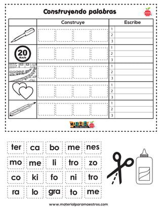 Cuadernillo para construir palabras | PDF