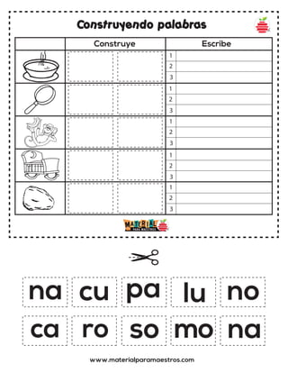 Cuadernillo para construir palabras | PDF