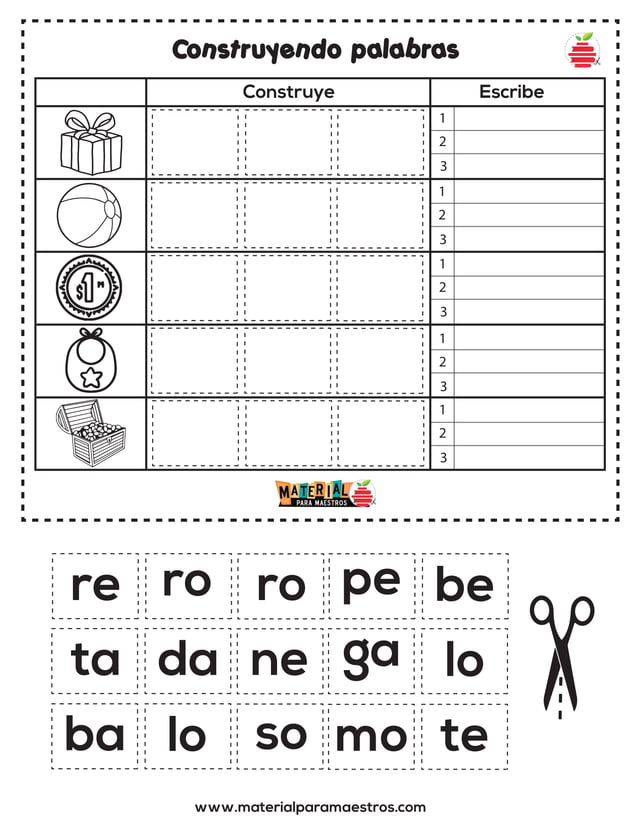 Cuadernillo para construir palabras | PDF
