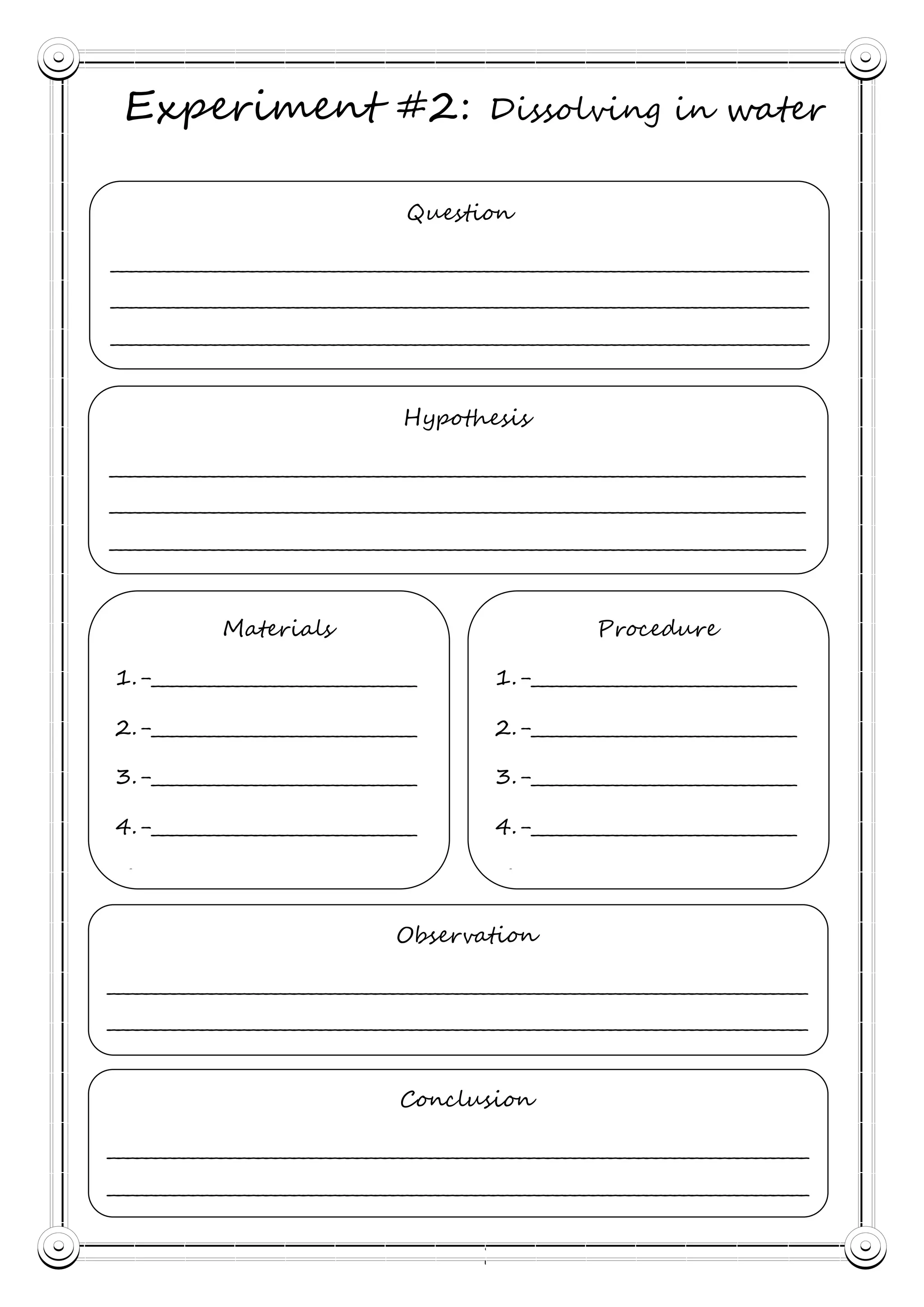 Cuadernillo para experimentos science experiments notebook | DOCX