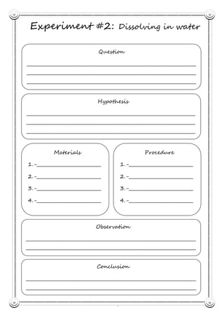 Cuadernillo para experimentos science experiments notebook | DOCX