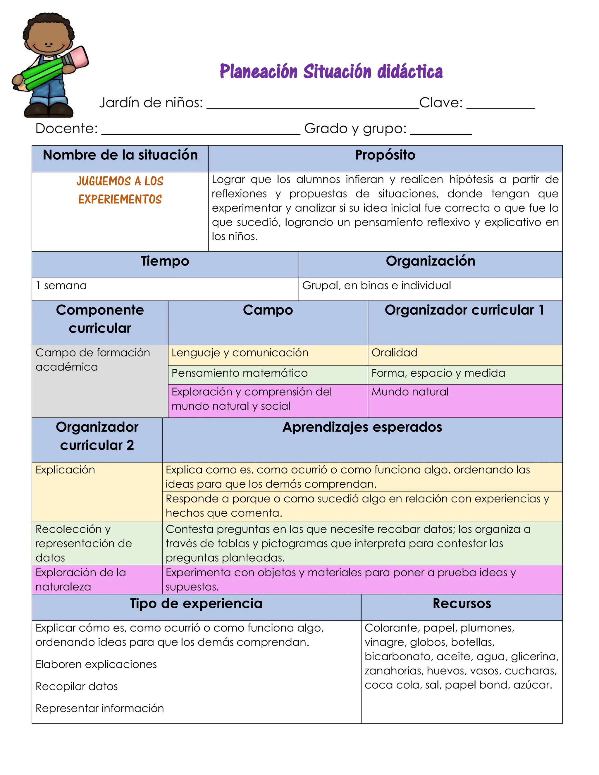 Cuadernillo Planeación Anual Preescolar Pdf