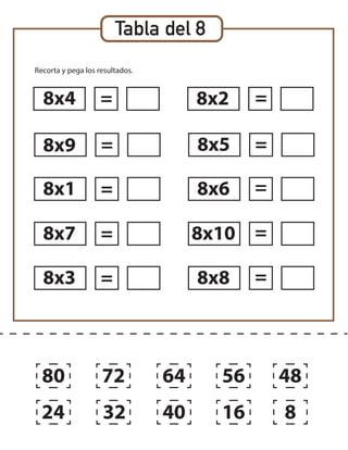 Cuadernillo tablas de multiplicar | PDF