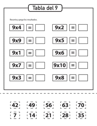 Cuadernillo tablas de multiplicar | PDF