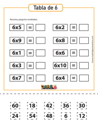 Cuadernillo tablas de multiplicar | PDF