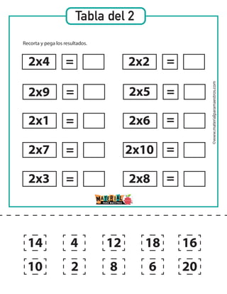 Cuadernillo tablas de multiplicar | PDF