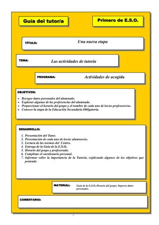 Cuadernillo tutoria 1 | PDF