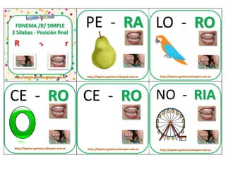 CUADERNITO DE LA R SIMPLE PARA ARTICULACION DE FONEMAS | PDF