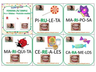 CUADERNITO DE LA R SIMPLE PARA ARTICULACION DE FONEMAS | PDF