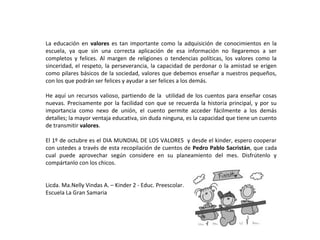 Cuadernillo de valores | PPT