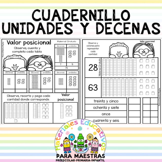 Cuaderno con unidades y decenas recopilado por Materiales Educativos ...