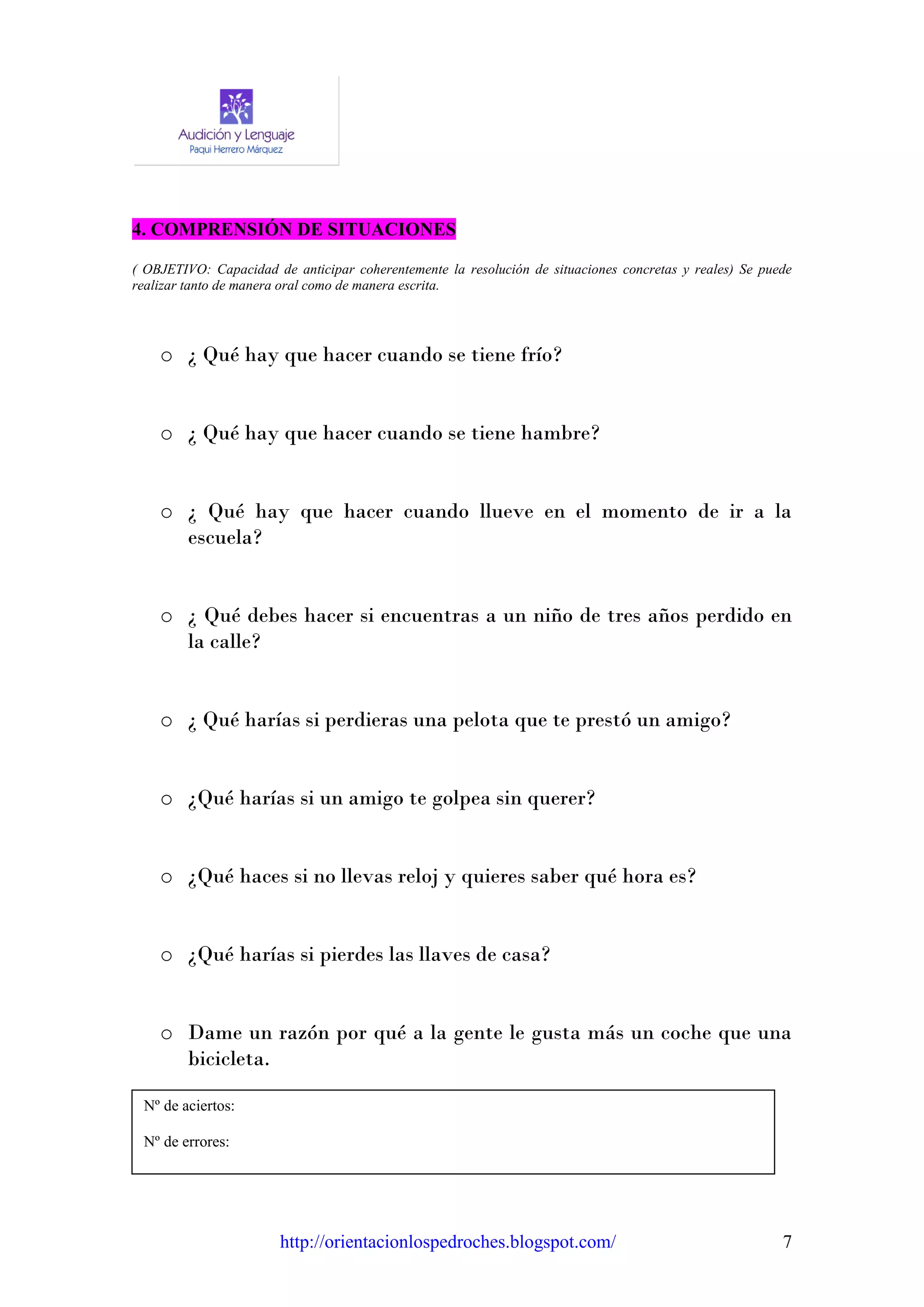 *Cuaderno de actividades de comprensión a nivel verbal | PDF